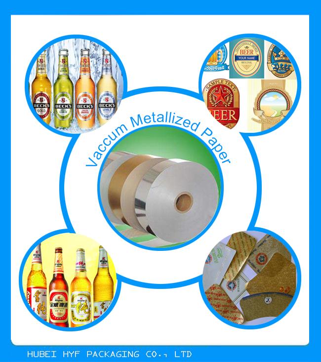 China Metallized Paper in 69gsm Vacuum Metallized Bottle Label Paper ...